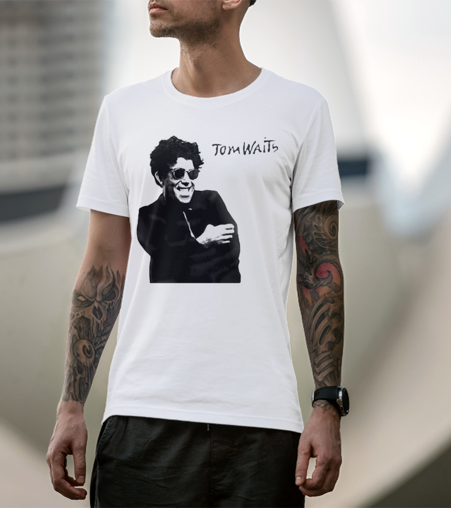 Tom Waits Black And White Sunglasses T-Shirt