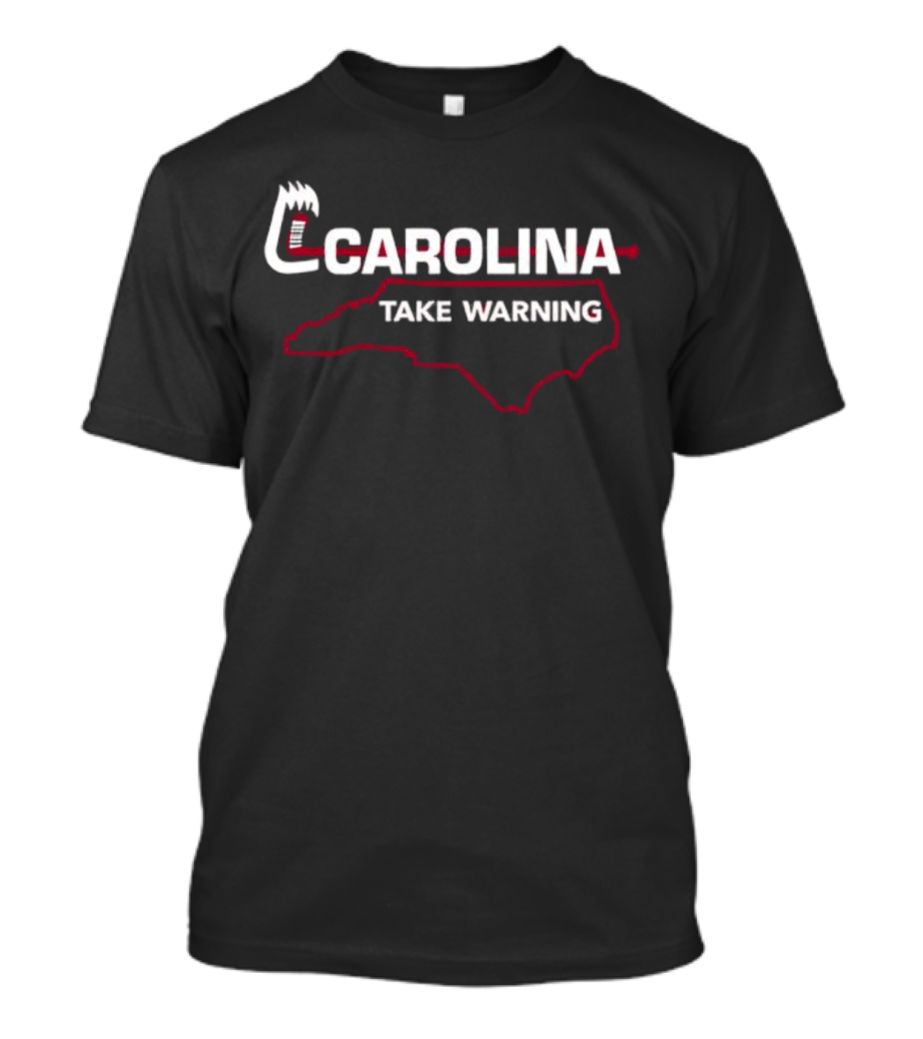 Carolina Hockey Take Warning State Outline T-Shirt