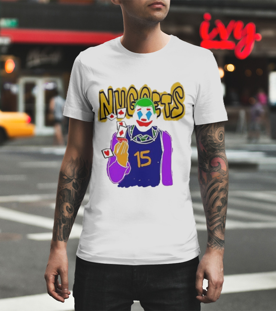 Nuggets Clown 15 Nikola Jokic Joker Basketball NBA T-Shirt