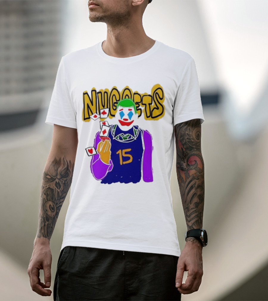 Nuggets Clown 15 Nikola Jokic Joker Basketball NBA T-Shirt