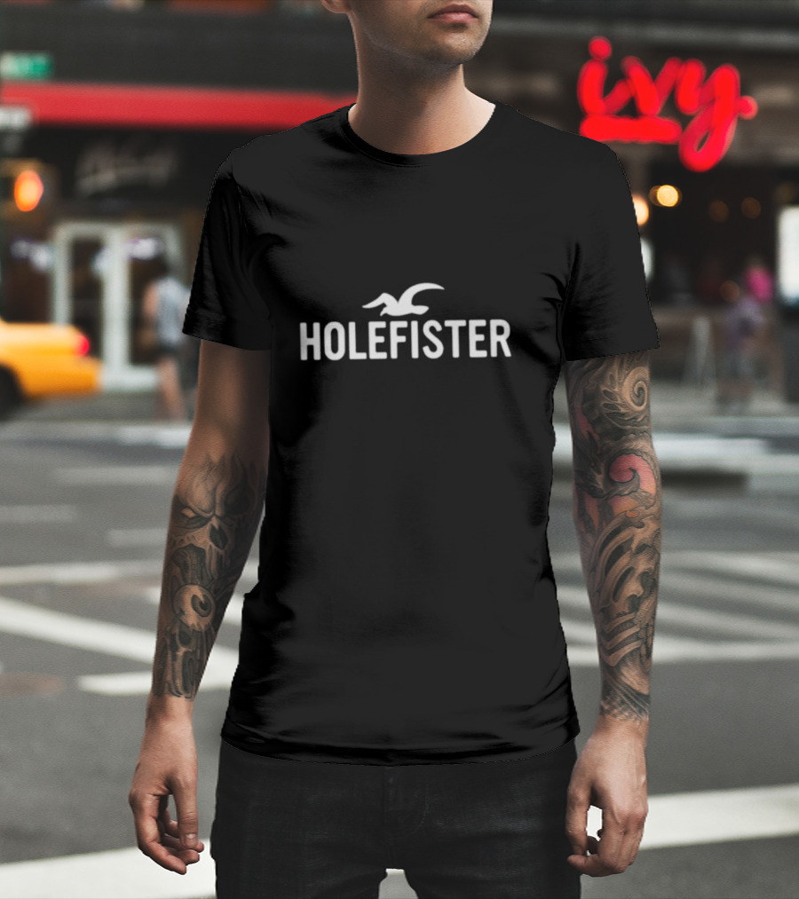 Holefister Parody Logo Graphic With Seagull Bird T-Shirt