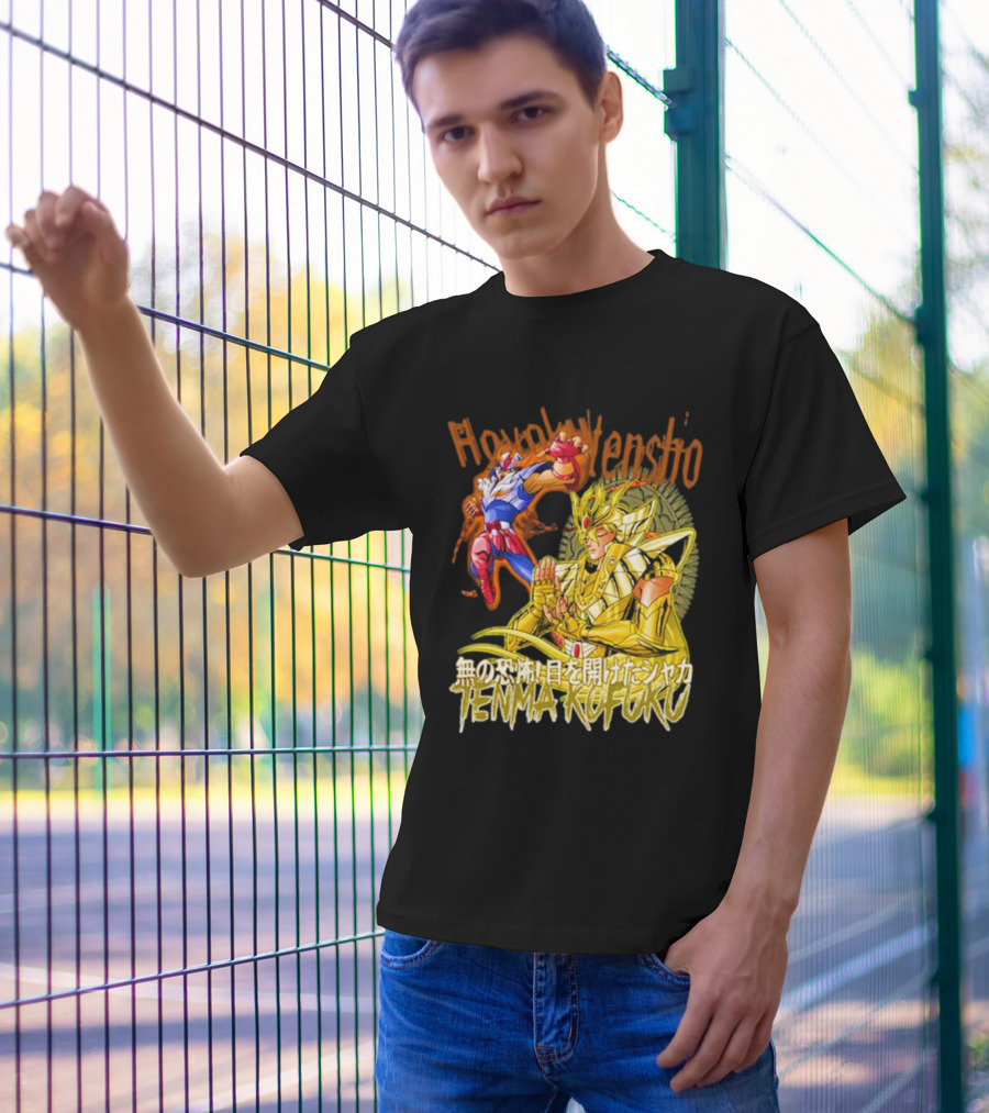 Phoenix Ikki Tenma Kofuku Action Scene Hyaku Ren Sho Saint Seiya T-Shirt