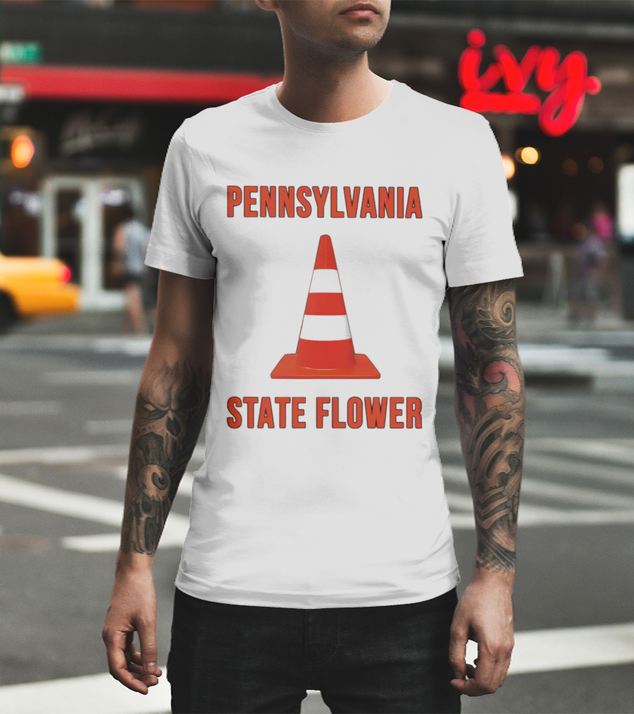 PENNSYLVANIA STATE FLOWER TRAFFIC CONE T-Shirt