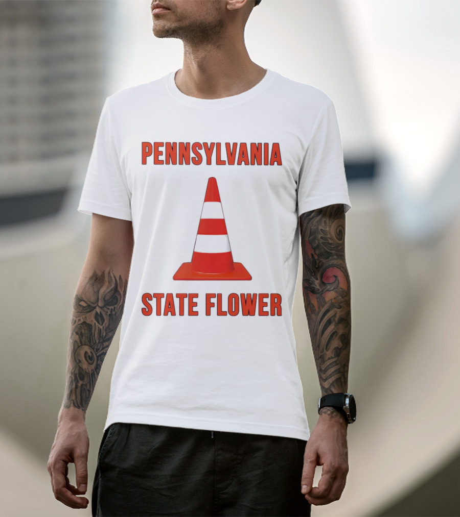 PENNSYLVANIA STATE FLOWER TRAFFIC CONE T-Shirt