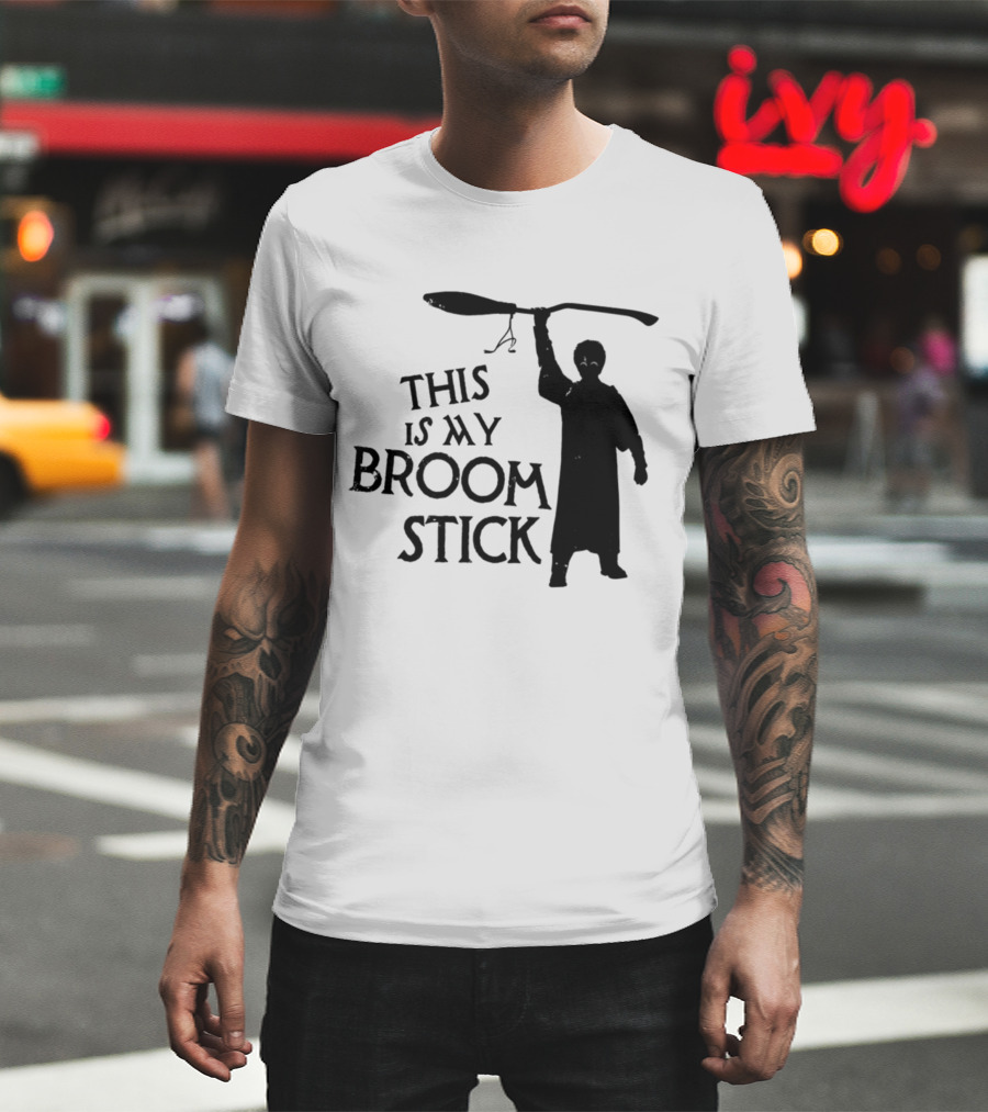 This Is My Broom Stick Silhouette Wizard T-Shirt