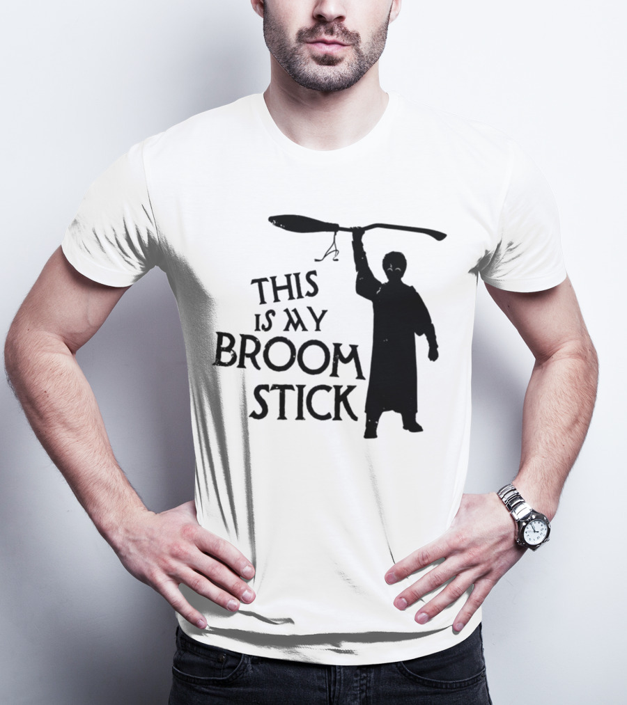 This Is My Broom Stick Silhouette Wizard T-Shirt