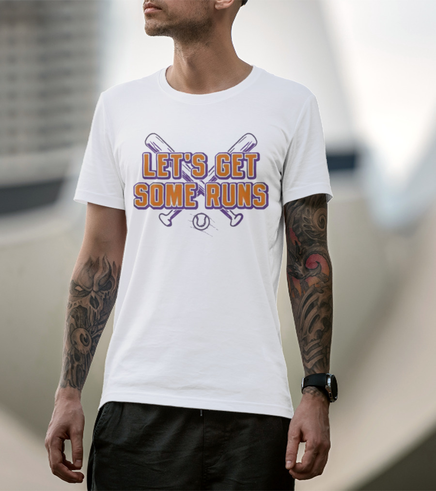 Clemson Tigers Let's Get Some Runs Baseball Bats And Ball T-Shirt