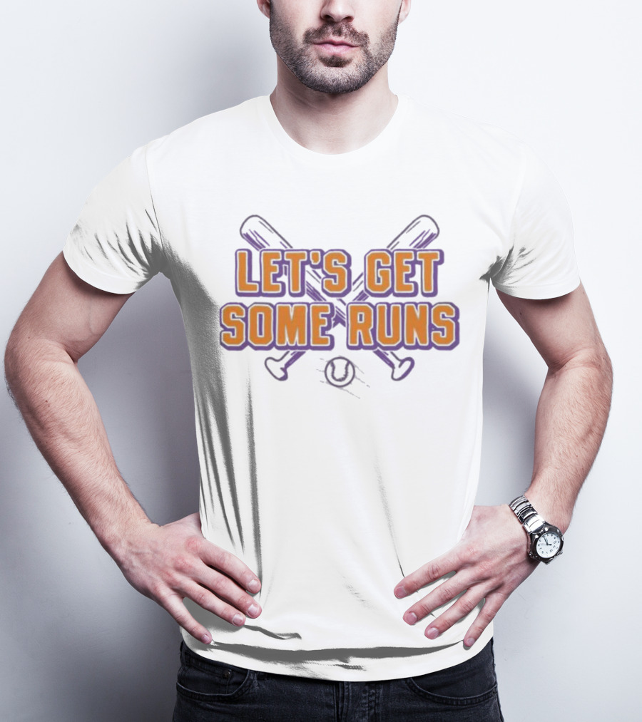 Clemson Tigers Let's Get Some Runs Baseball Bats And Ball T-Shirt
