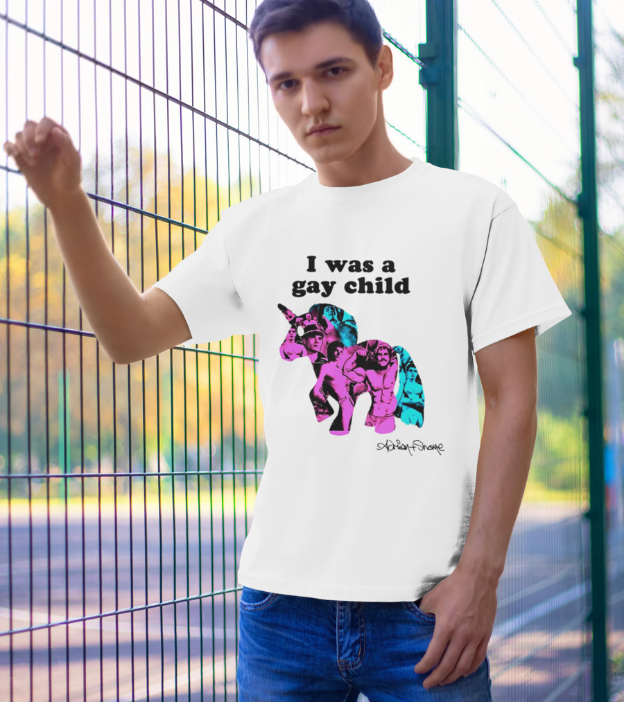 Adrian And Shane I Was A Gay Child Unicorn Collage T-Shirt