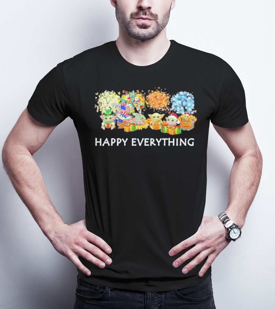Baby Yoda Happy Everything Holiday T-Shirt