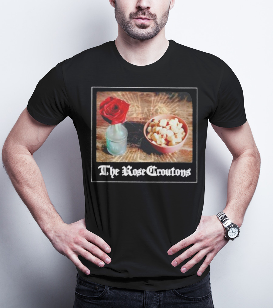 The Rose Croutons Gothic Retro Style Vase Debonair Blossom Bread Bowl T-Shirt