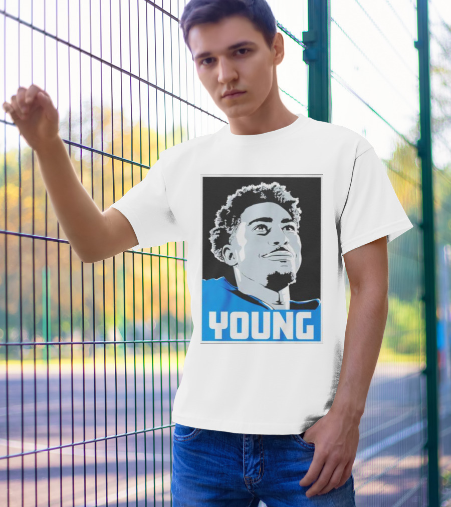 Bryce Young Football Portrait Black And Blue Young T-Shirt