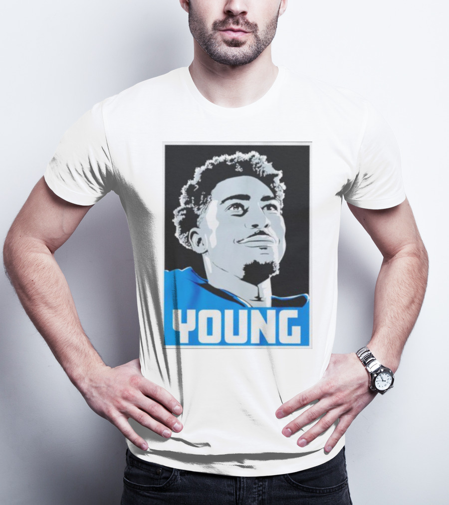 Bryce Young Football Portrait Black And Blue Young T-Shirt