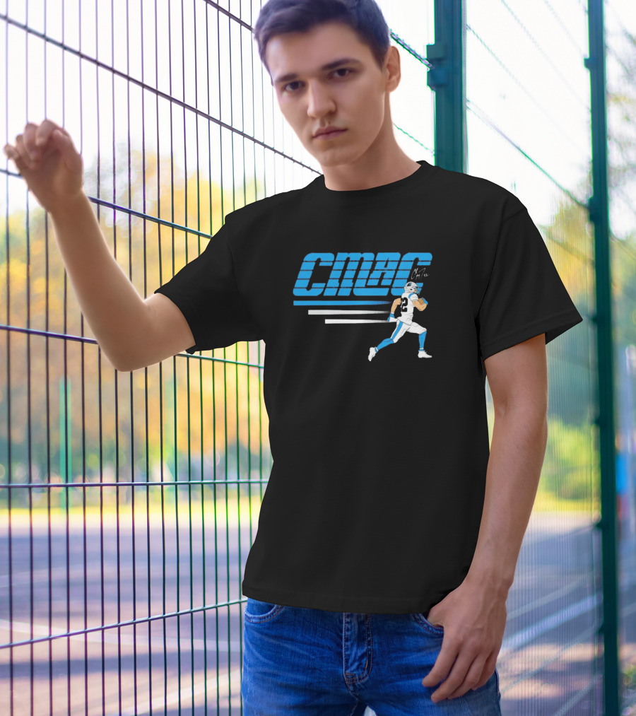 C-Mac Christian McCaffrey Running Carolina Panthers T-Shirt