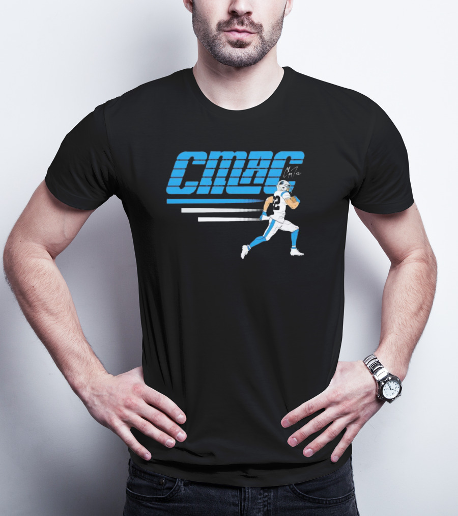 C-Mac Christian McCaffrey Running Carolina Panthers T-Shirt