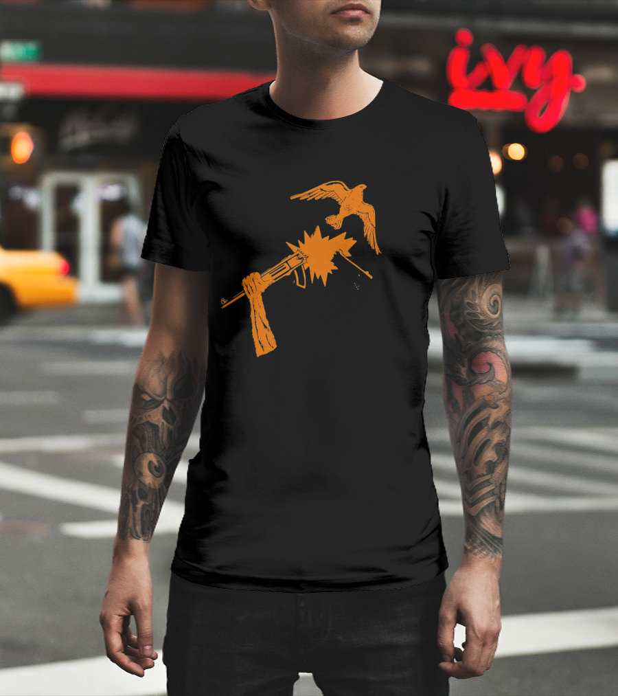 Anti War Gun And Dove Explosive Encounter T-Shirt