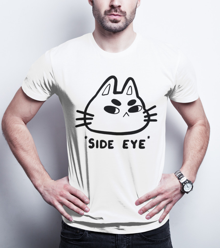 Chocolettchoo Side Eye Cat Drawing T-Shirt