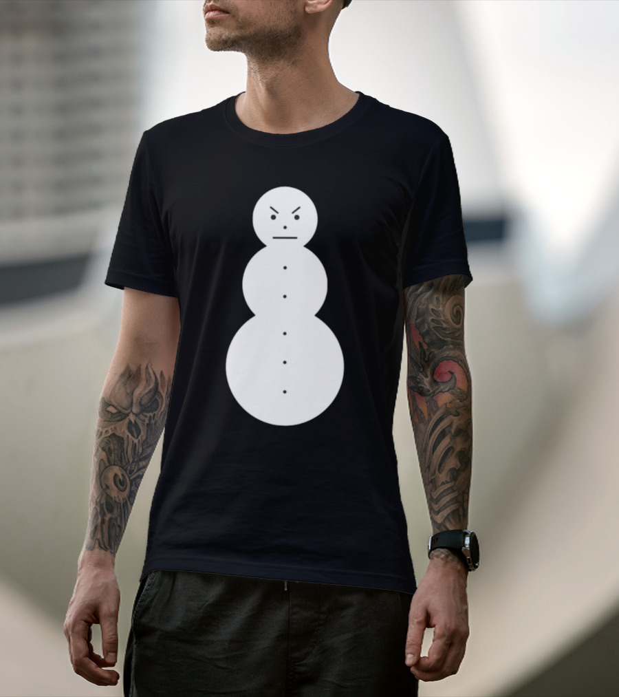 Snowman Annoyed Face Expression T-Shirt