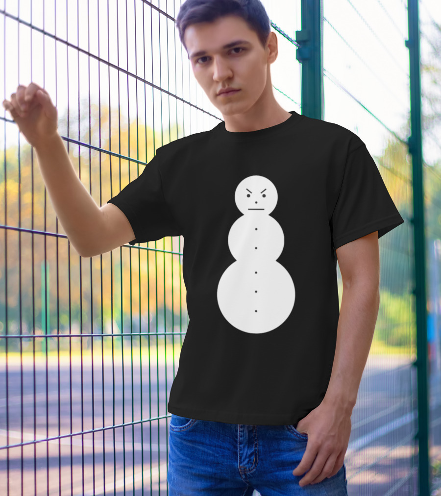 Snowman Annoyed Face Expression T-Shirt