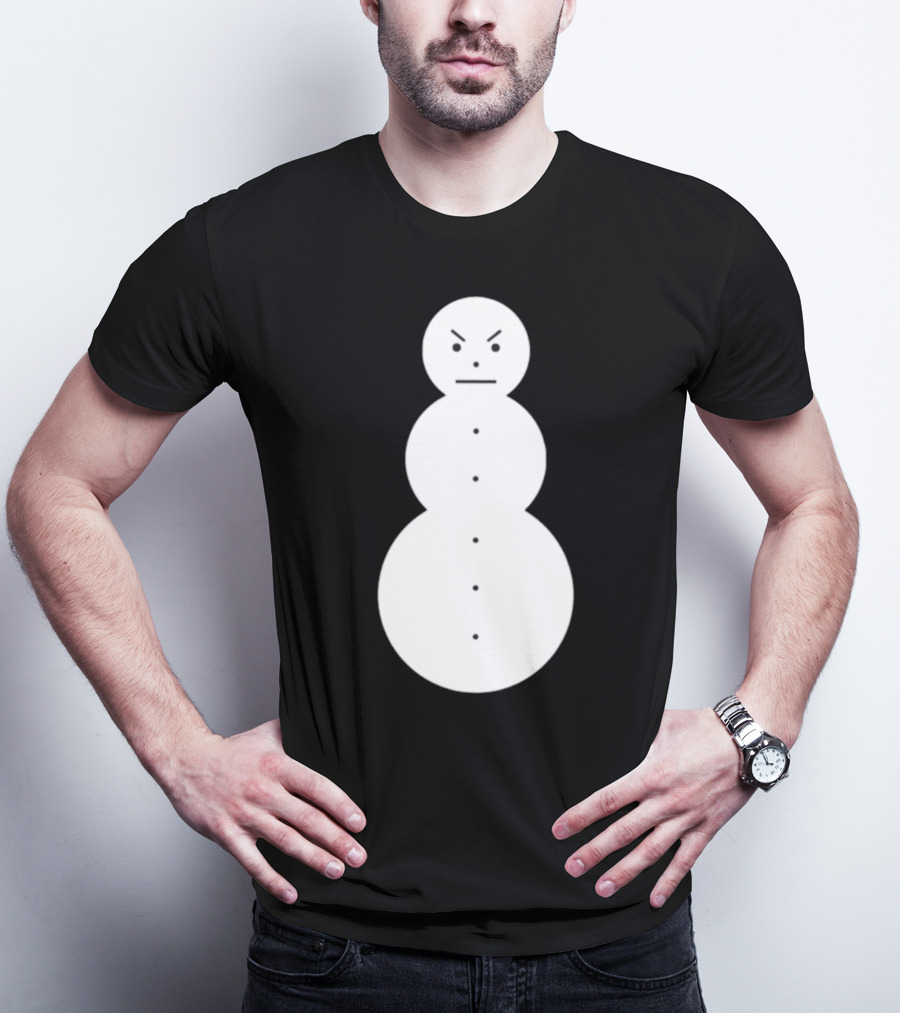 Snowman Annoyed Face Expression T-Shirt