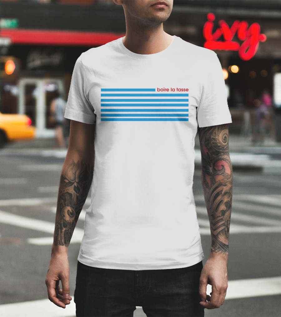 Boire La Tasse Striped Minimalist T-Shirt