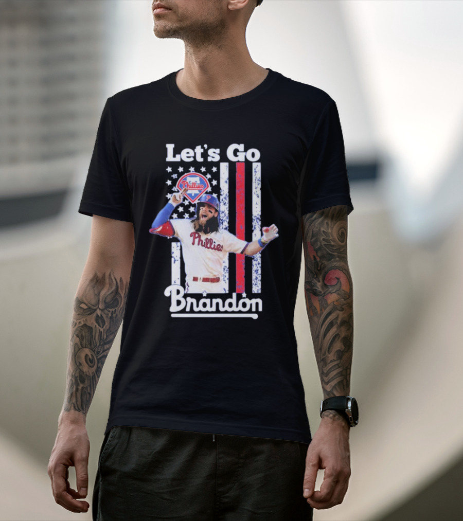 Let's Go Brandon Philadelphia Phillies American Flag T-Shirt