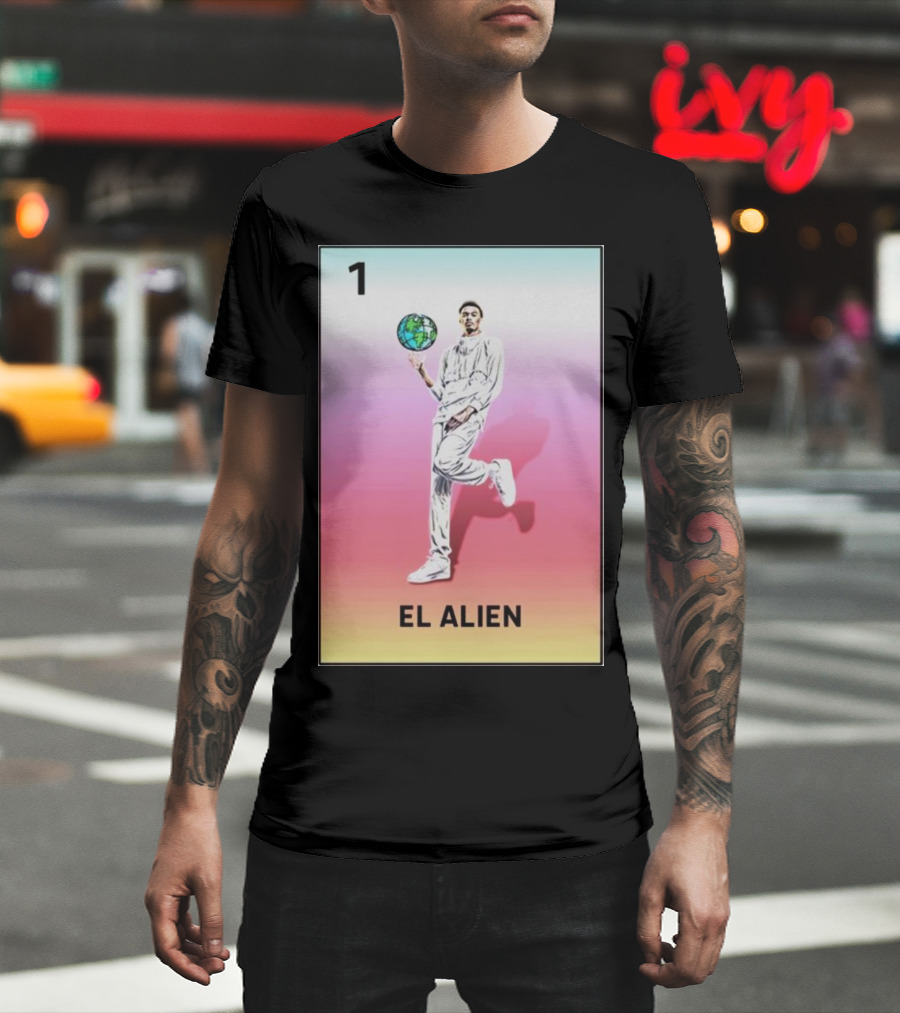1 El Alien Basketball Earth Ball T-Shirt