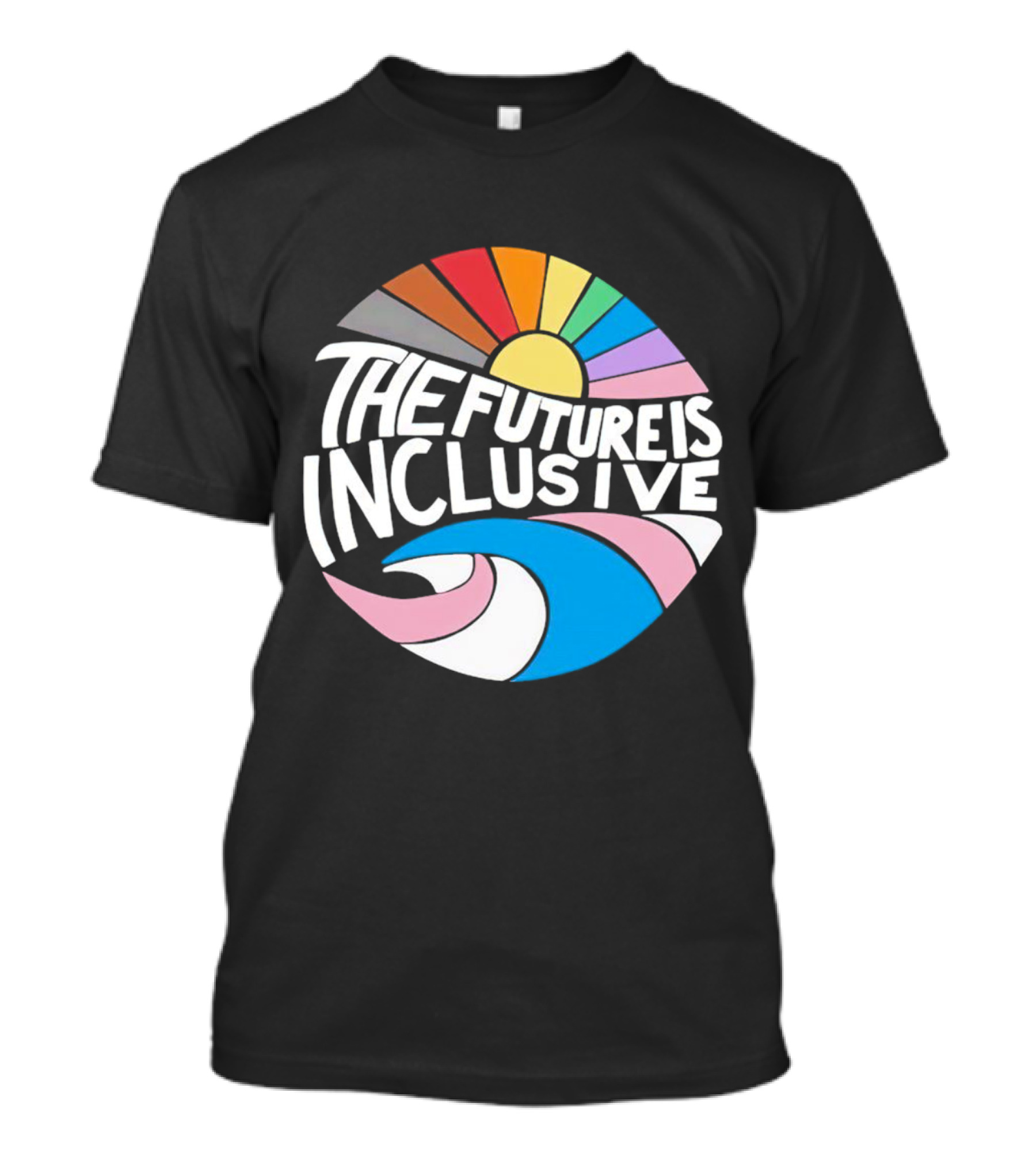 The Future Is Inclusive Rainbow Pride Wave Sunburst T-Shirt