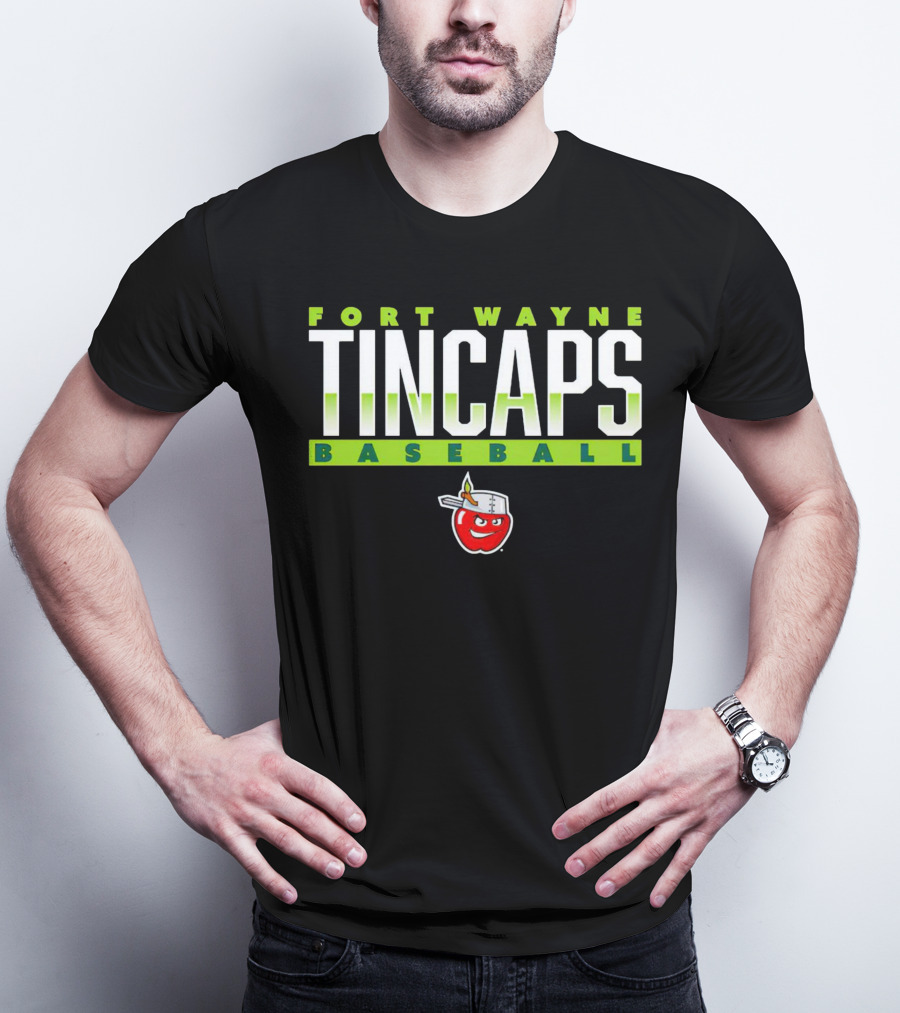 Fort Wayne TinCaps Baseball Logo With Apple Mascot T-Shirt