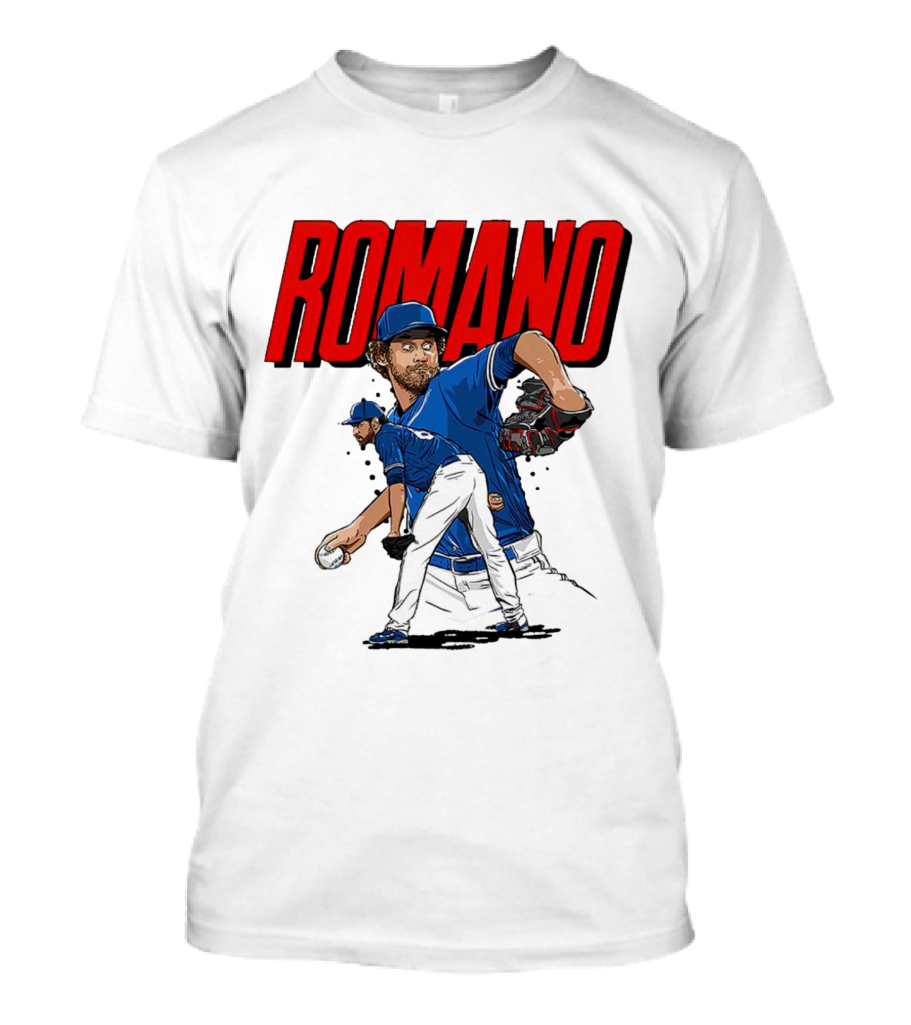 ROMANO Toronto Blue Jays Pitcher Baseball Action T-Shirt