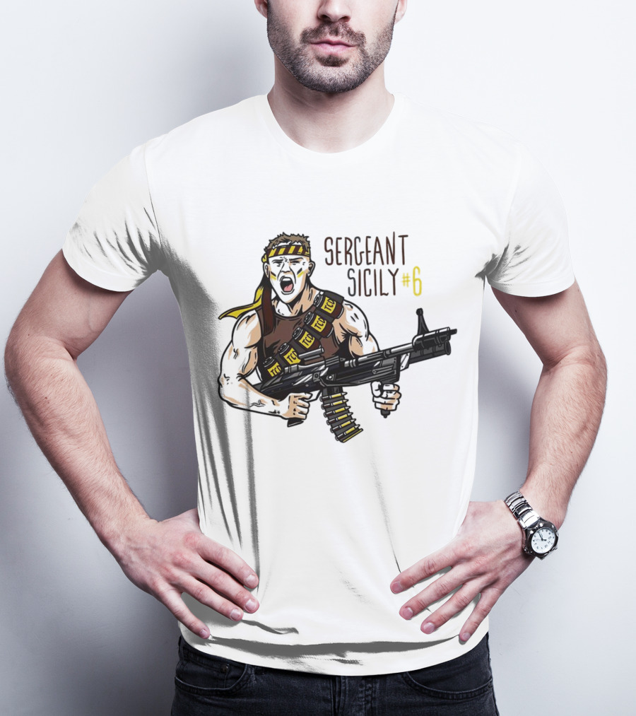 SERGEANT SICILY #6 TGC Ammunition Belt Action T-Shirt