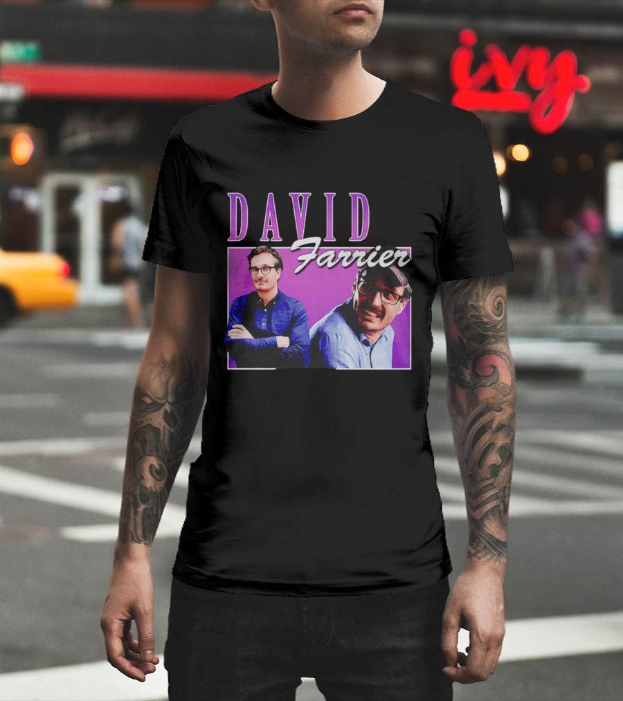 David Farrier Purple Retro Double Image T-Shirt