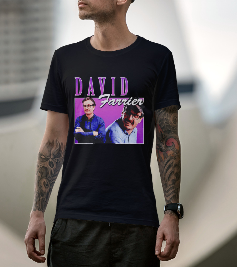 David Farrier Purple Retro Double Image T-Shirt