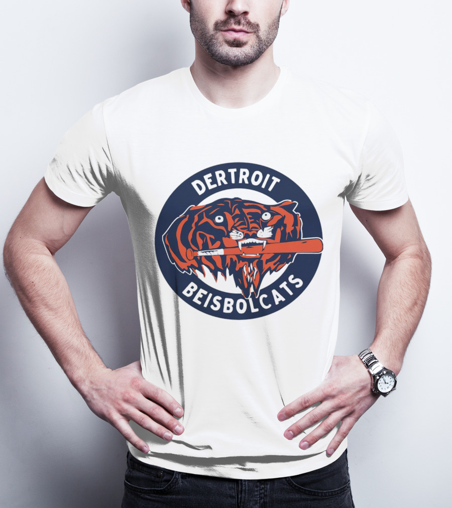 Dertroit Beisbolcats Tiger Logo With Baseball Bat T-Shirt