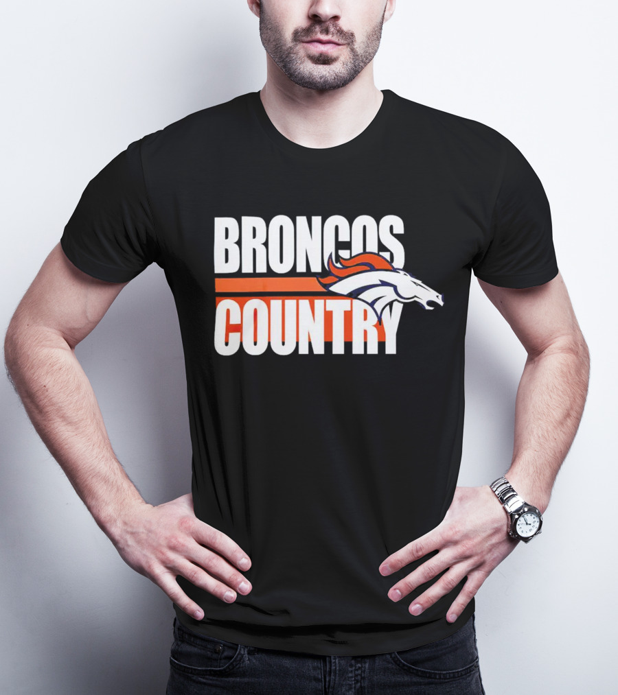 Denver Broncos Country Logo Blitz Essential T-Shirt