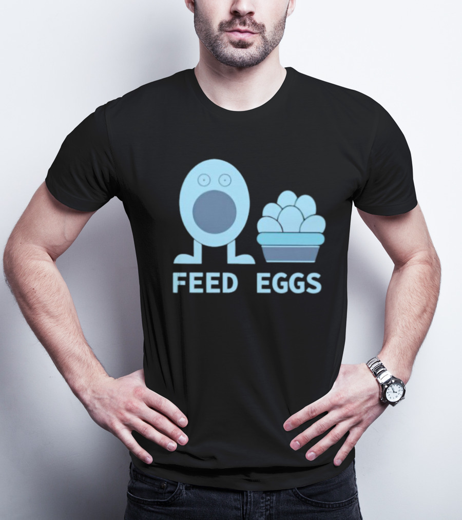 FEED EGGS Fun Cartoon Basket T-Shirt