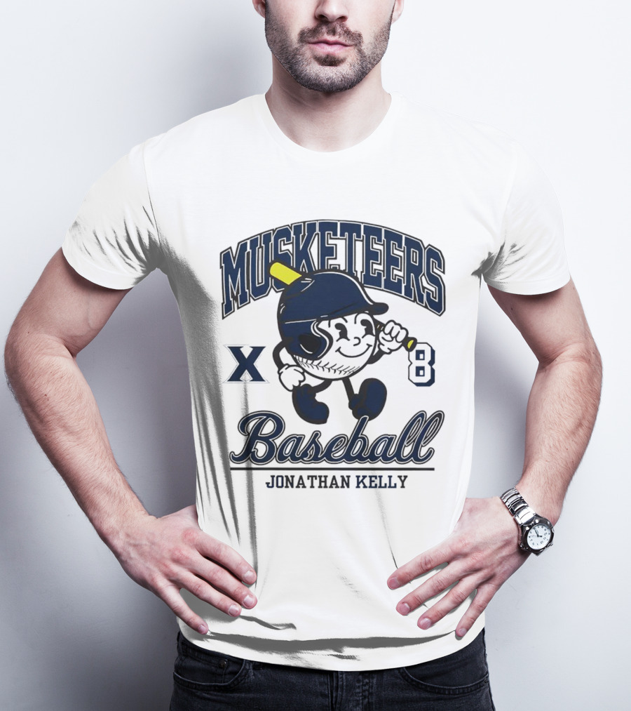 Musketeers Baseball Xavier X 8 Jonathan Kelly Shersey T-Shirt