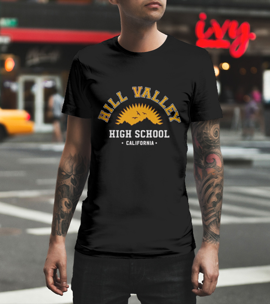 Hill Valley High School California Back To The Future Fan Gear T-Shirt