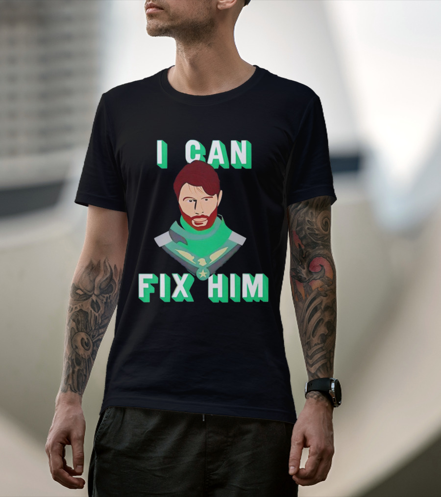 Nerdy Squirrel Studios Soldier Boy I Can Fix Him Superhero T-Shirt