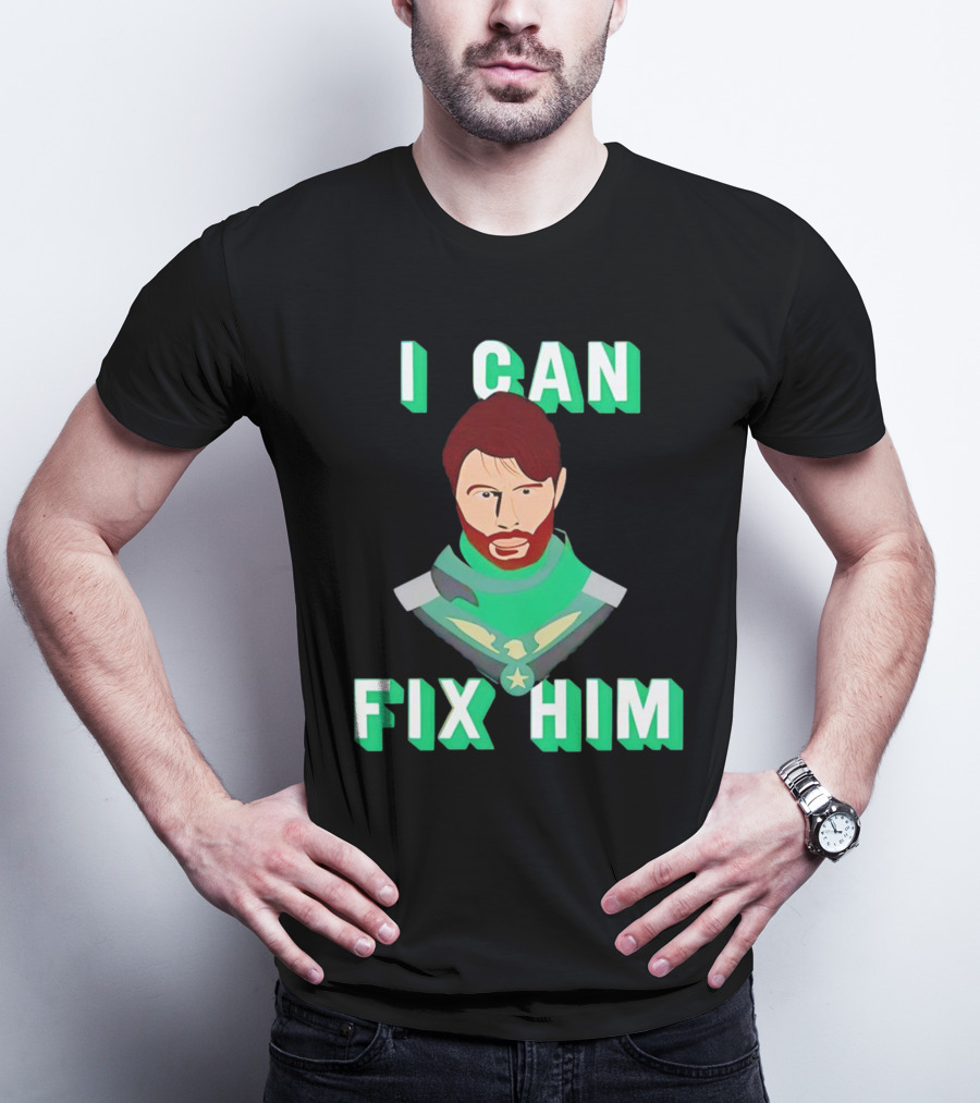 Nerdy Squirrel Studios Soldier Boy I Can Fix Him Superhero T-Shirt