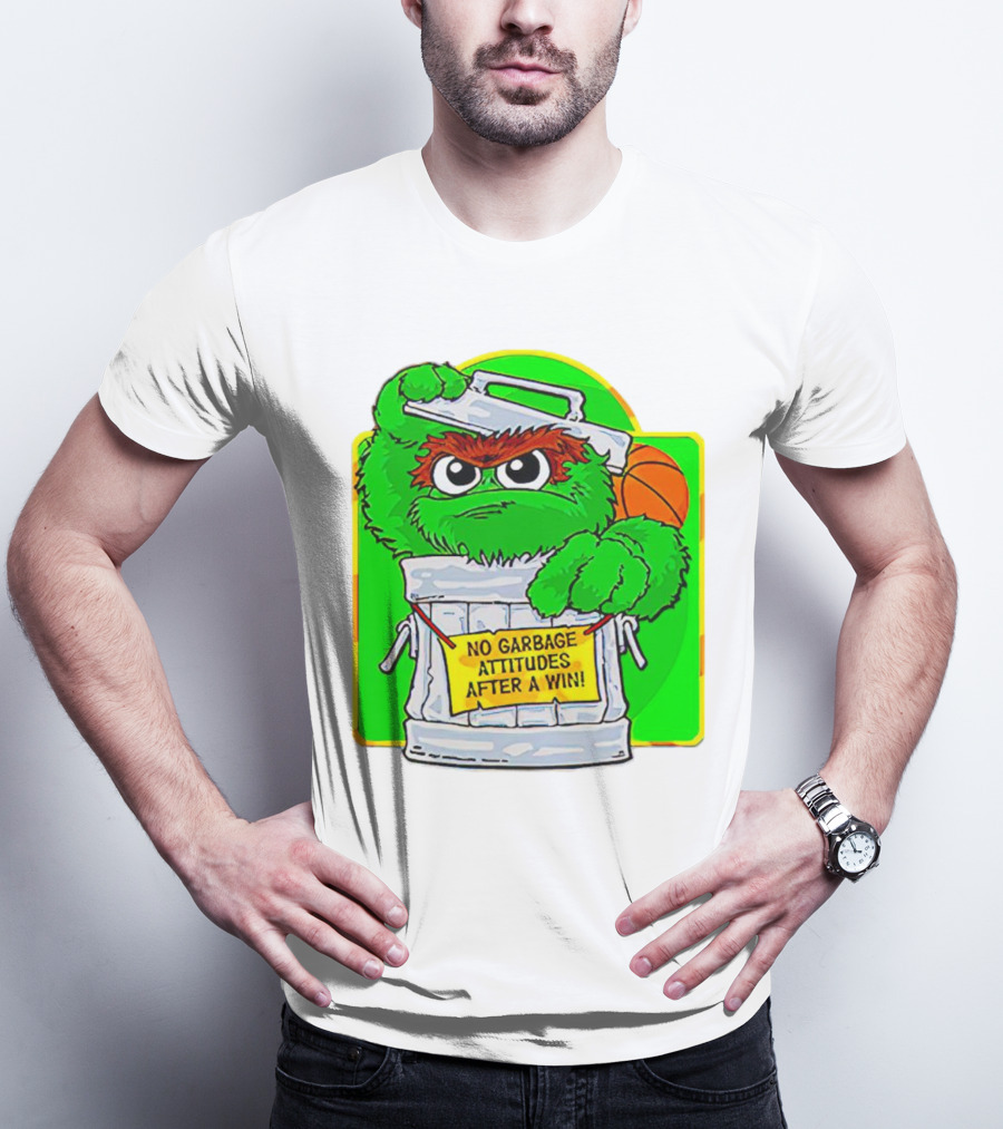 Oscar The Grouch No Garbage Attitudes With Basketball After A Win T-Shirt
