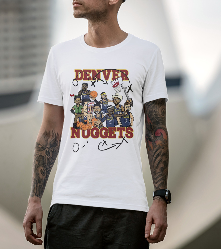 Denver Nuggets Cartoon Players Jokic Basketball Team T-Shirt