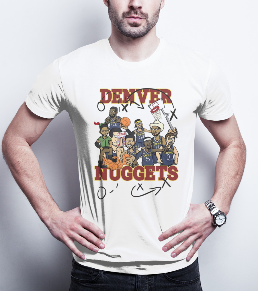 Denver Nuggets Cartoon Players Jokic Basketball Team T-Shirt