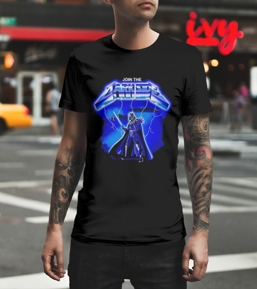 Join The Dark Side Darth Vader Lightning Star Wars T-Shirt
