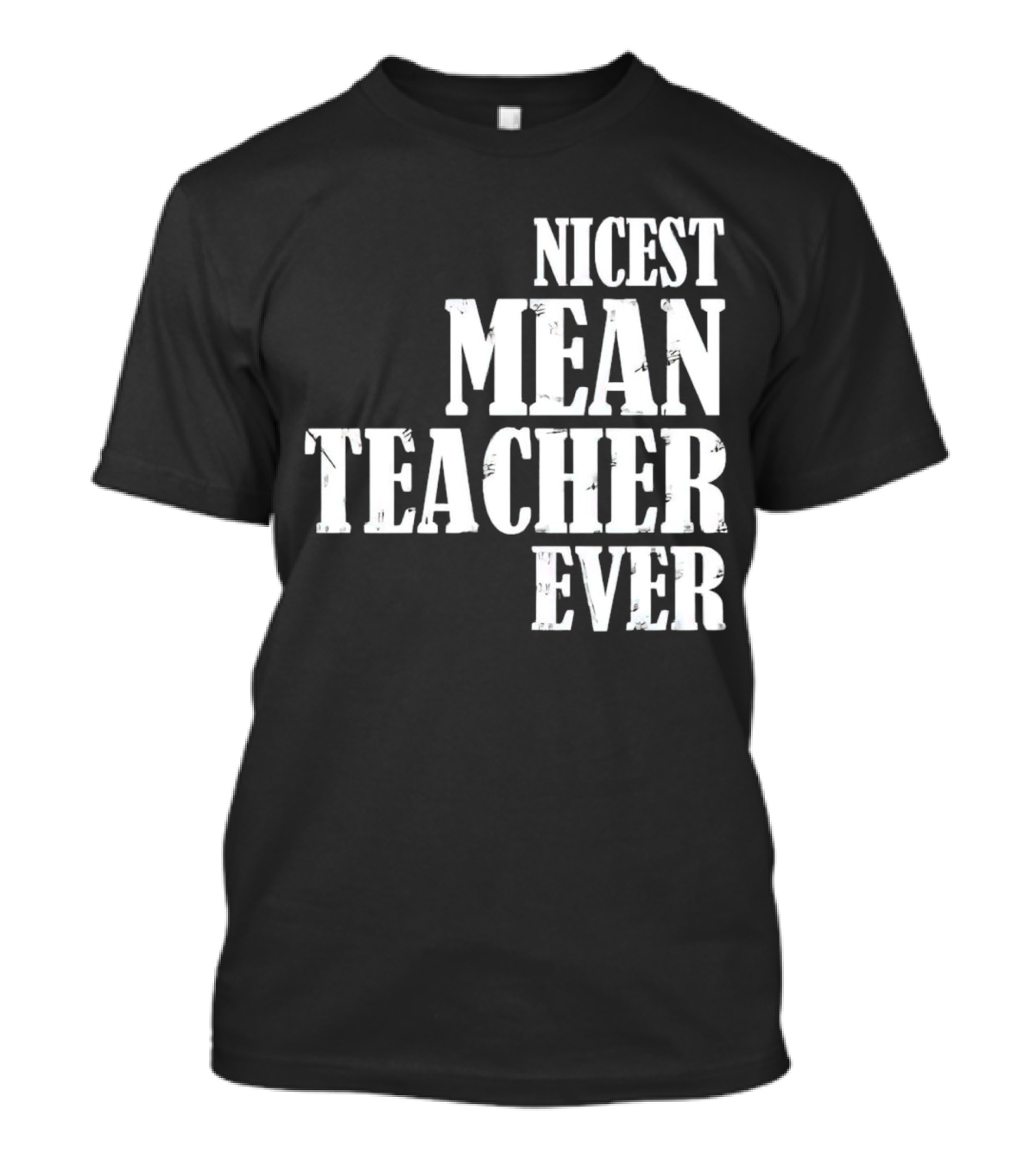 Nicest Mean Teacher Ever Classic Text T-Shirt