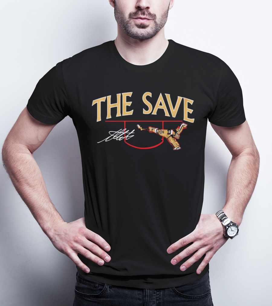 The Save Adin Hill Vegas Golden Knights Signature T-Shirt