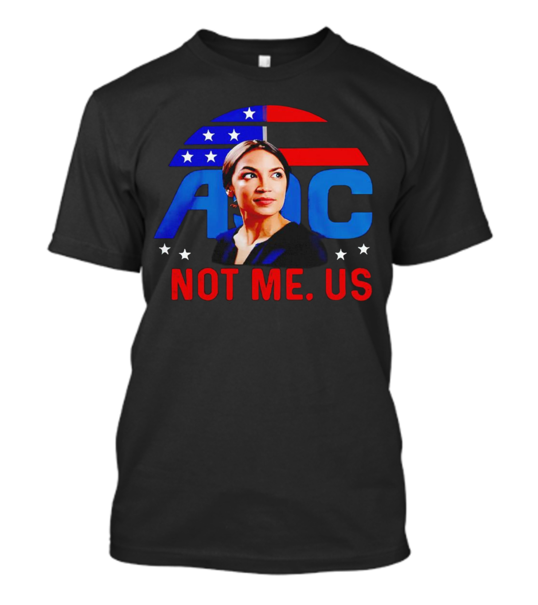 AOC Not Me Us American Flag Motif T-Shirt