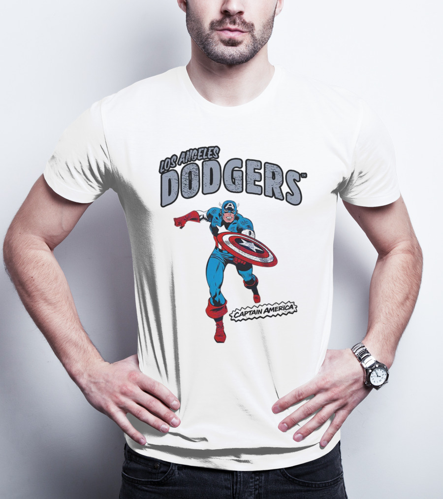 Los Angeles Dodgers Marvel Captain America T-Shirt