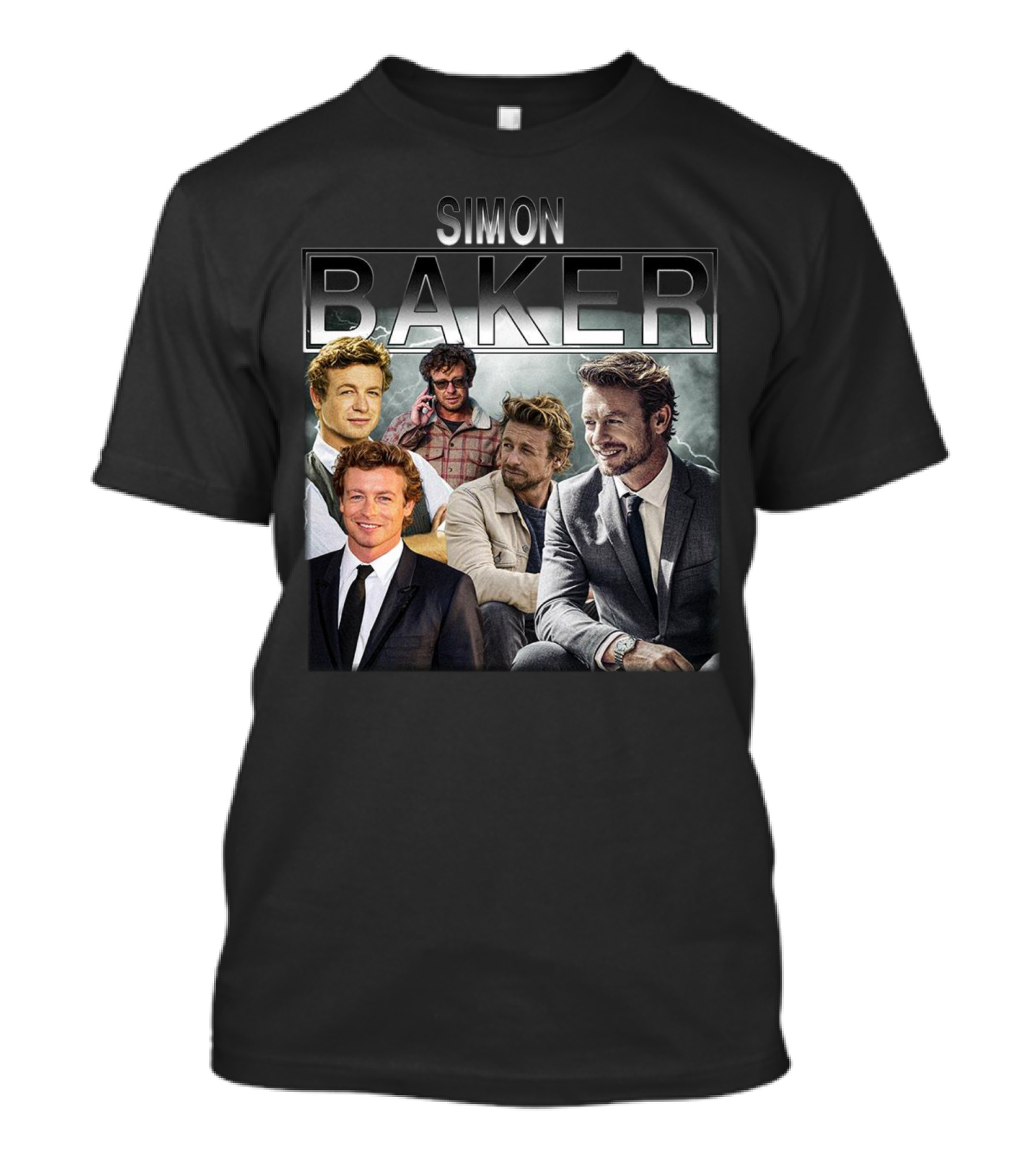 Simon Baker 90s Vintage Style Collage T-Shirt