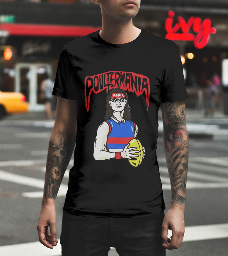 Poultermania Mania Red Headband Football Player With Yellow Ball T-Shirt